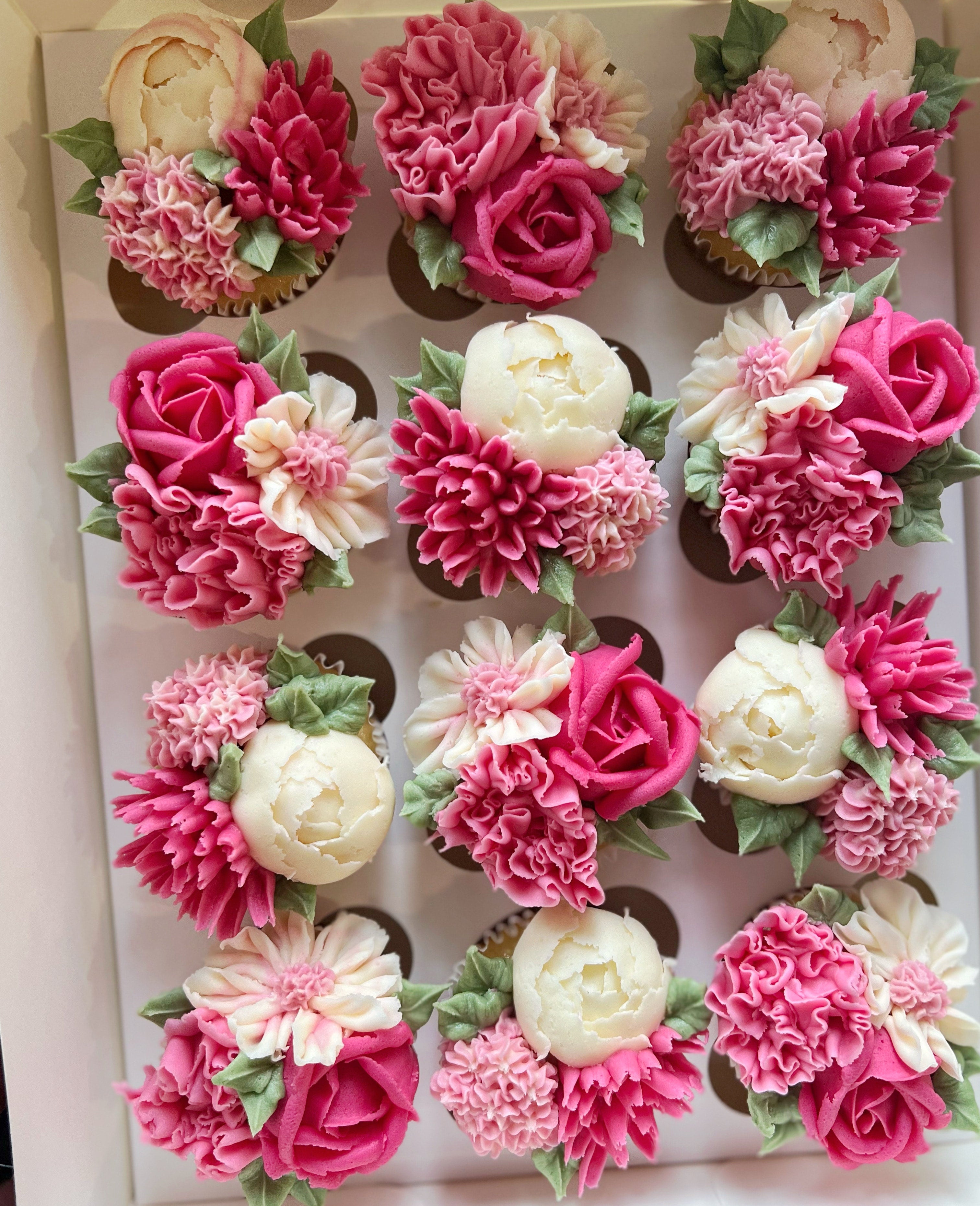 Pre-Designed Floral Cupcakes Box | Bundle of Cupcakes